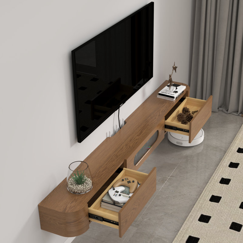 Latitude Run® High Gloss Floating Tv Stand,70'' Wall Mounted Tv Shelf ...