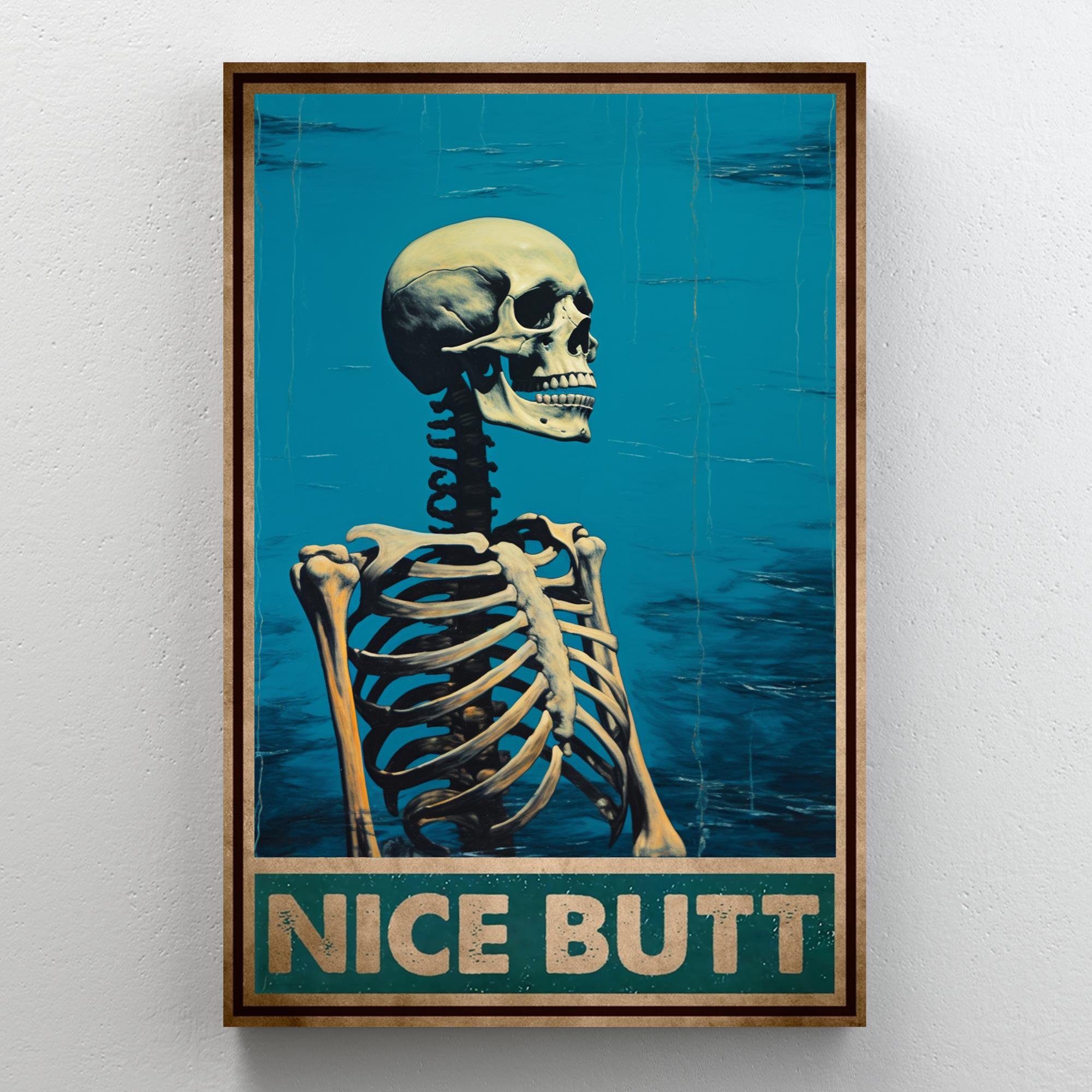 Trinx Korlee Skeleton Nice Butt On Canvas Graphic Art | Wayfair