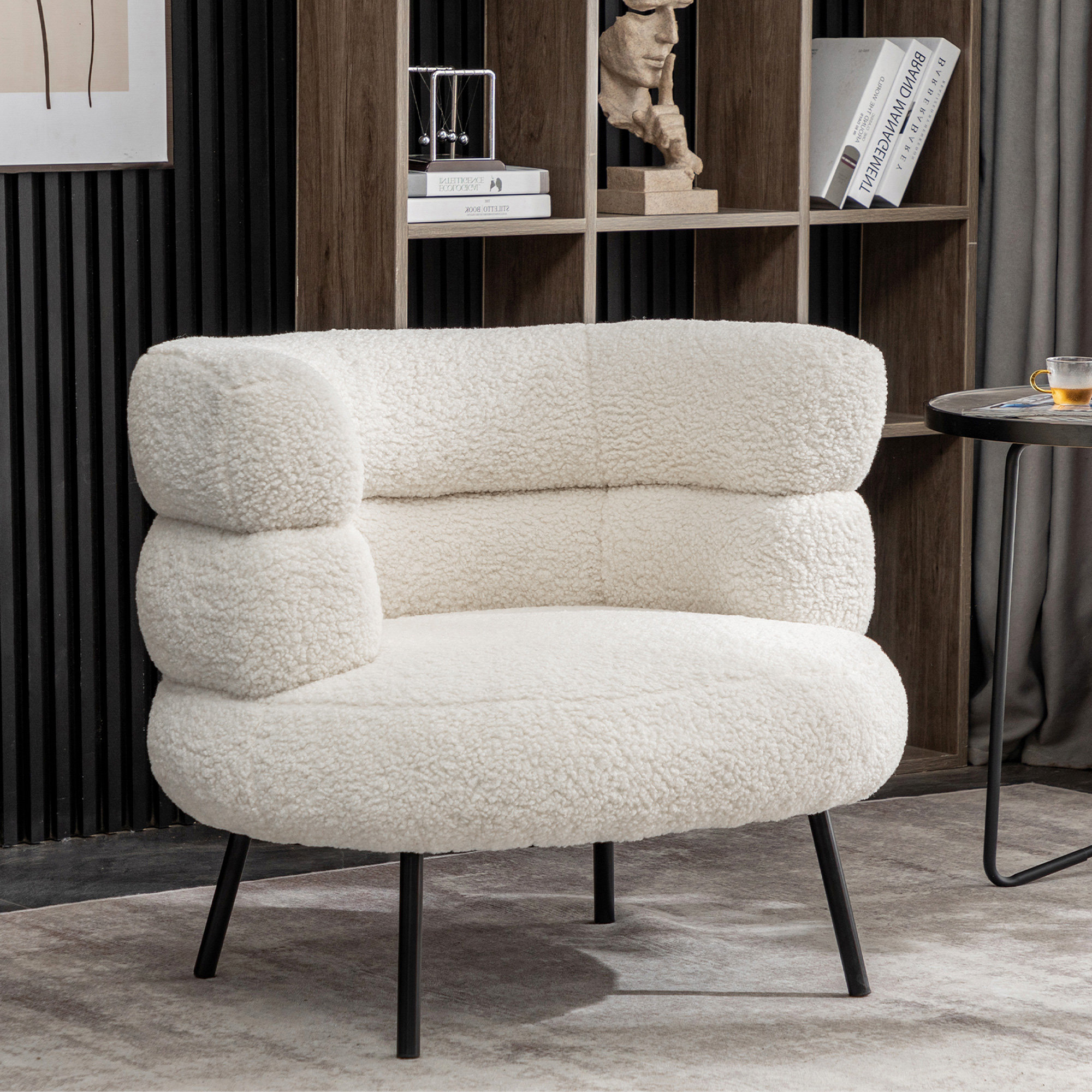 Ivy Bronx Areke 33.9" Wide Tufted Velvet Barrel Chair - Wayfair Canada