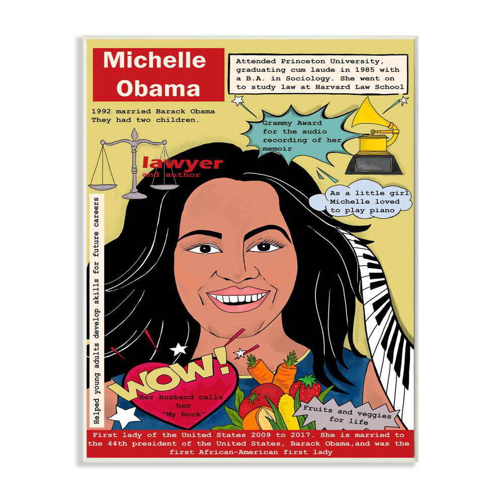 Trinx Female Leaders Facts Michelle Obama Feminist Icon Design by ...