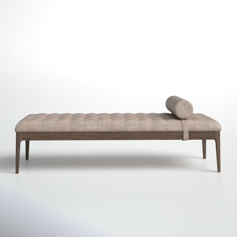 Birch Lane™ Moody Genuine Leather Upholstered Bench | Wayfair