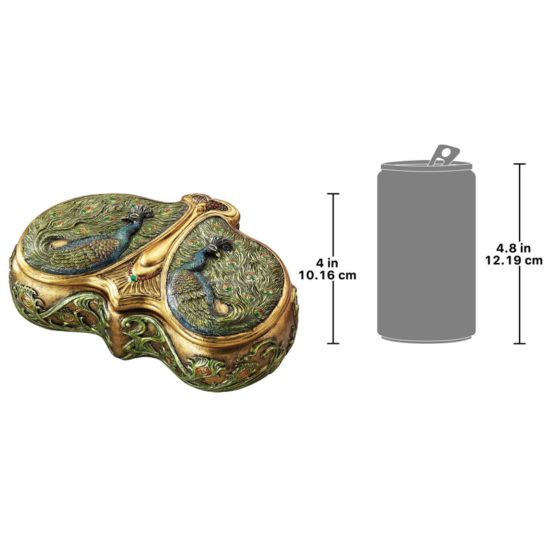 Design Toscano Art Nouveau Twin Peacock Decorative Box & Reviews ...