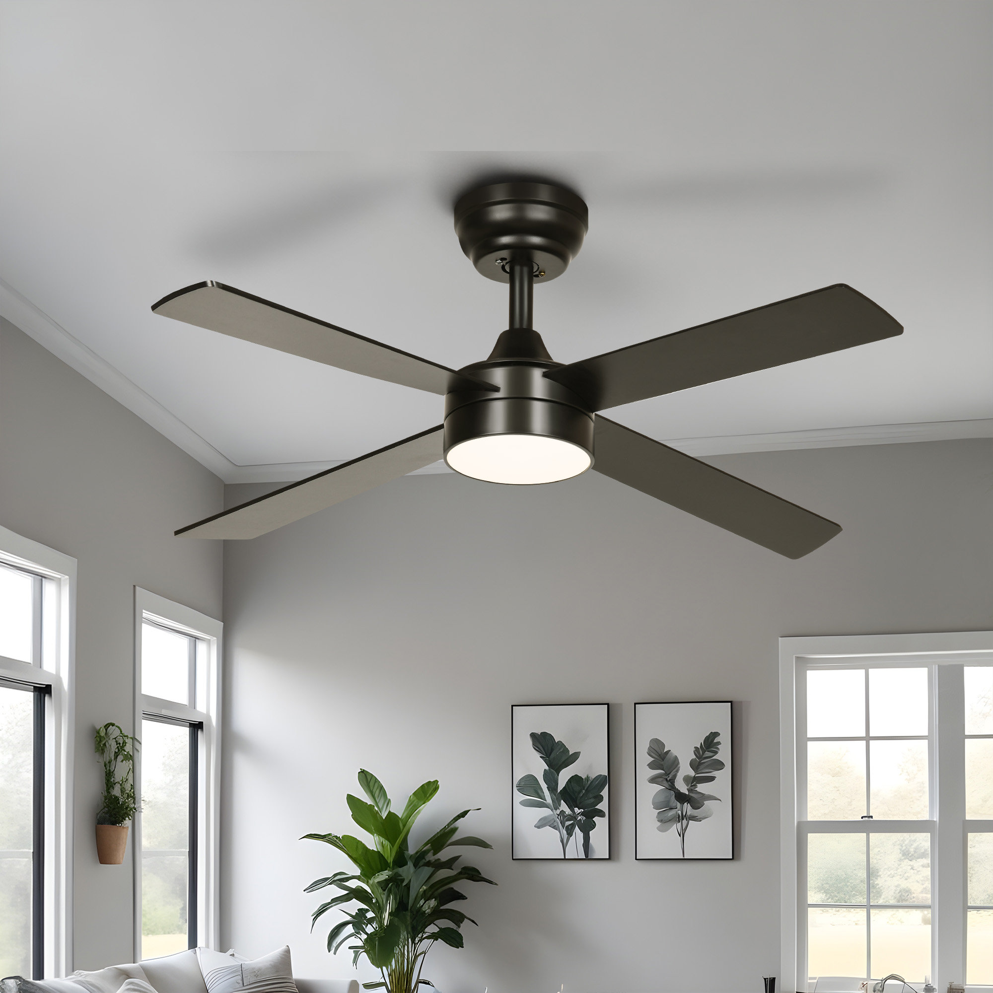 Wrought Studio™ Lorrie 48'' Ceiling Fan with LED Lights | Wayfair