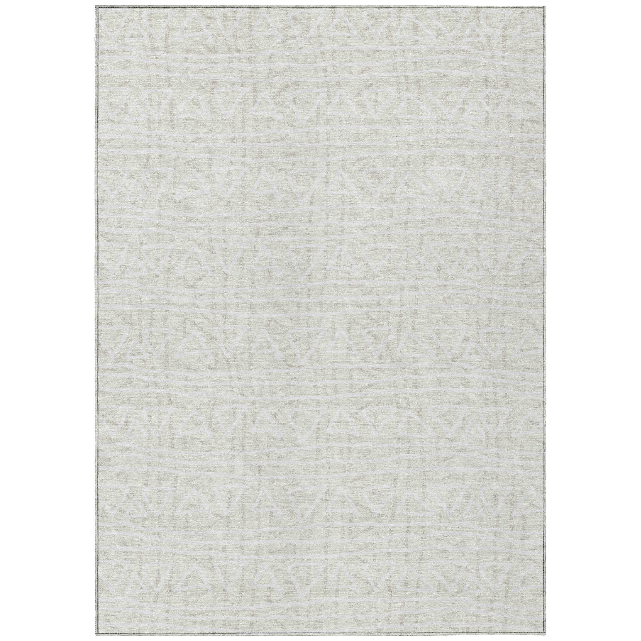 HomeRoots 10' X 14' Ivory And Beige Geometric Washable Indoor Outdoor ...