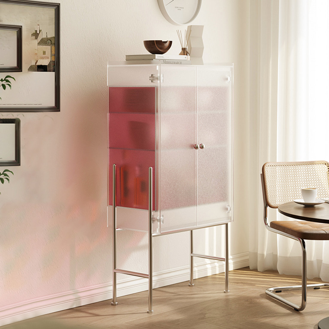 interanest Elegant Frosted Semi-Transparent Storage Cabinet | Wayfair