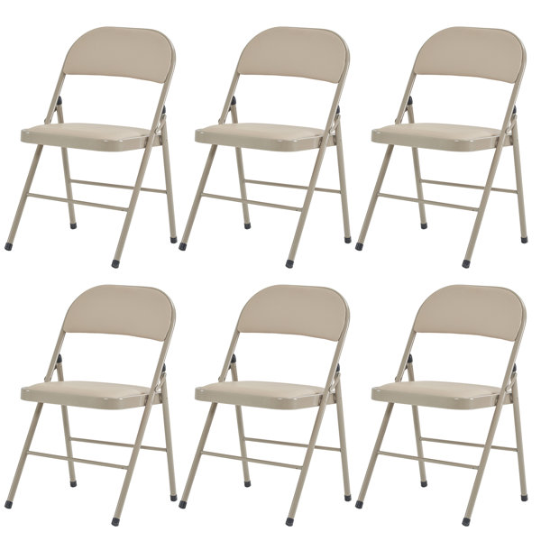 Inbox Zero Lewelling Vinyl Padded Office Folding Chairs Folding Chair ...