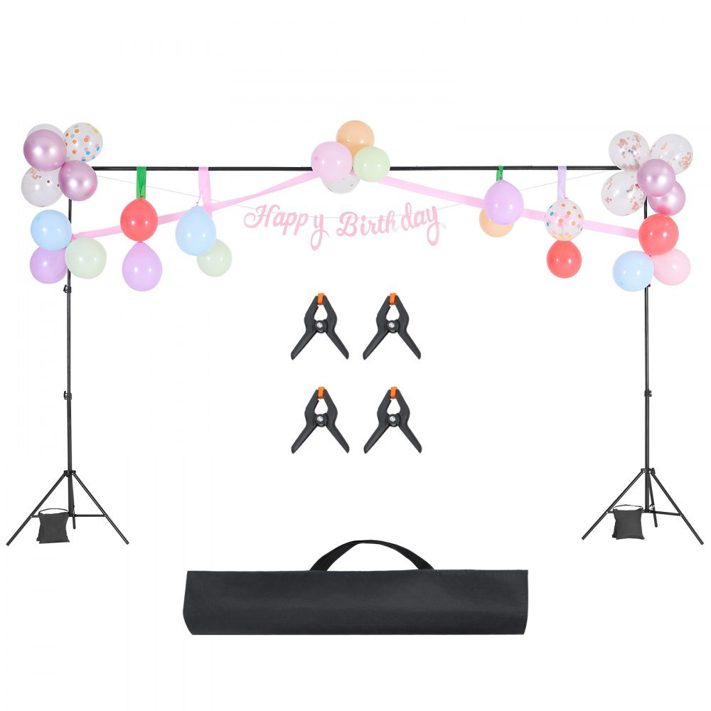 VEVOR Backdrop Stand, 6.5 x 10 ft Adjustable Photo Backdrop Stand Kit ...