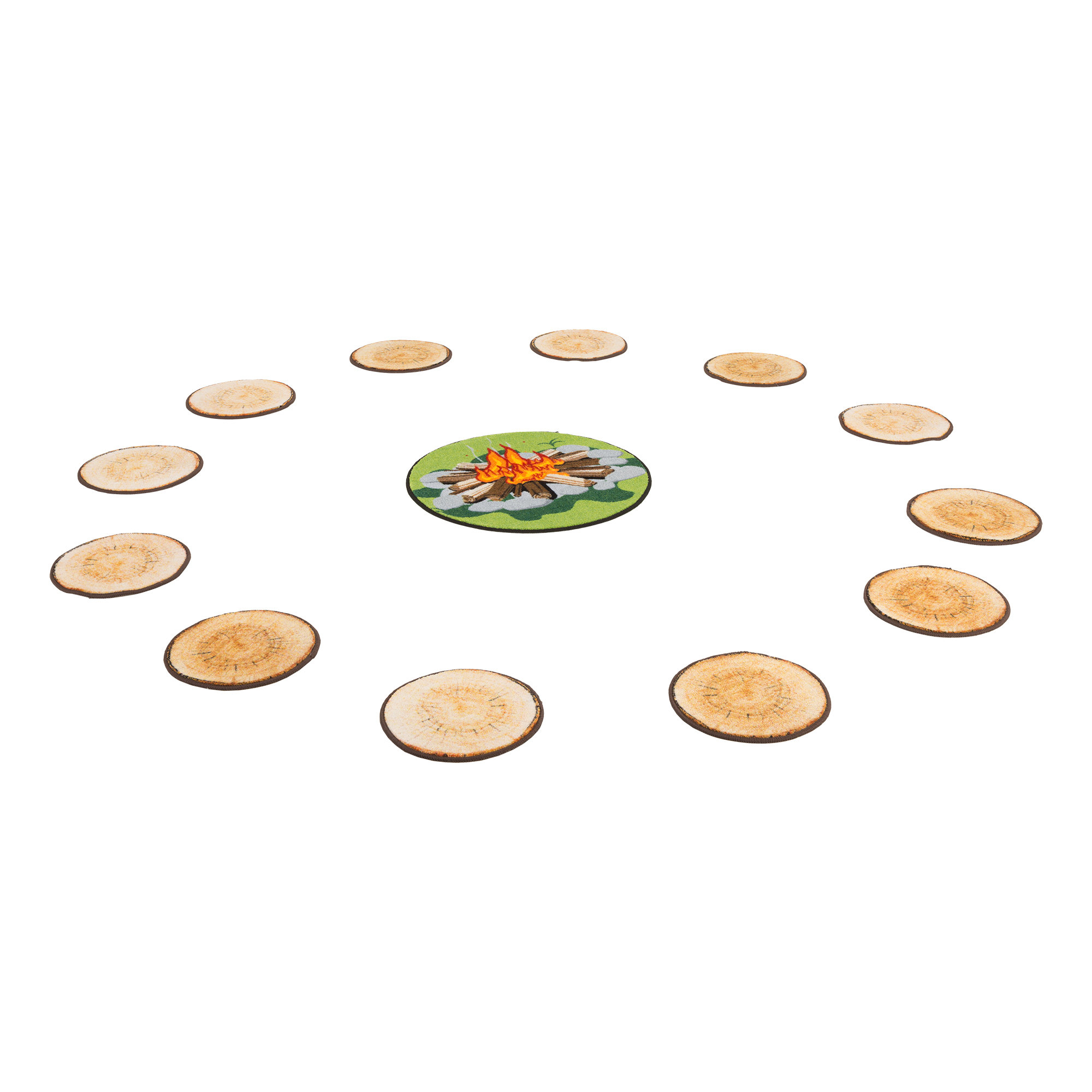 Sprogs Machine-Washable Campfire Storytime Rug Set with Central Rug and ...