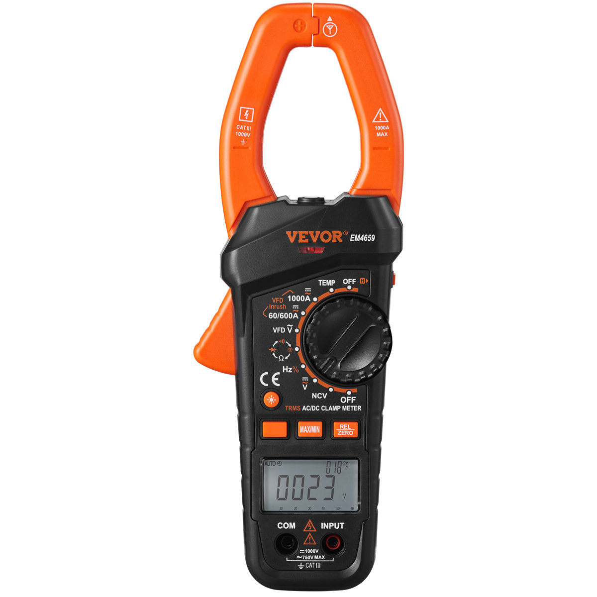 WFX Utility™ Digital Clamp Meter T-RMS, 6000 Counts, 1000A Clamp ...