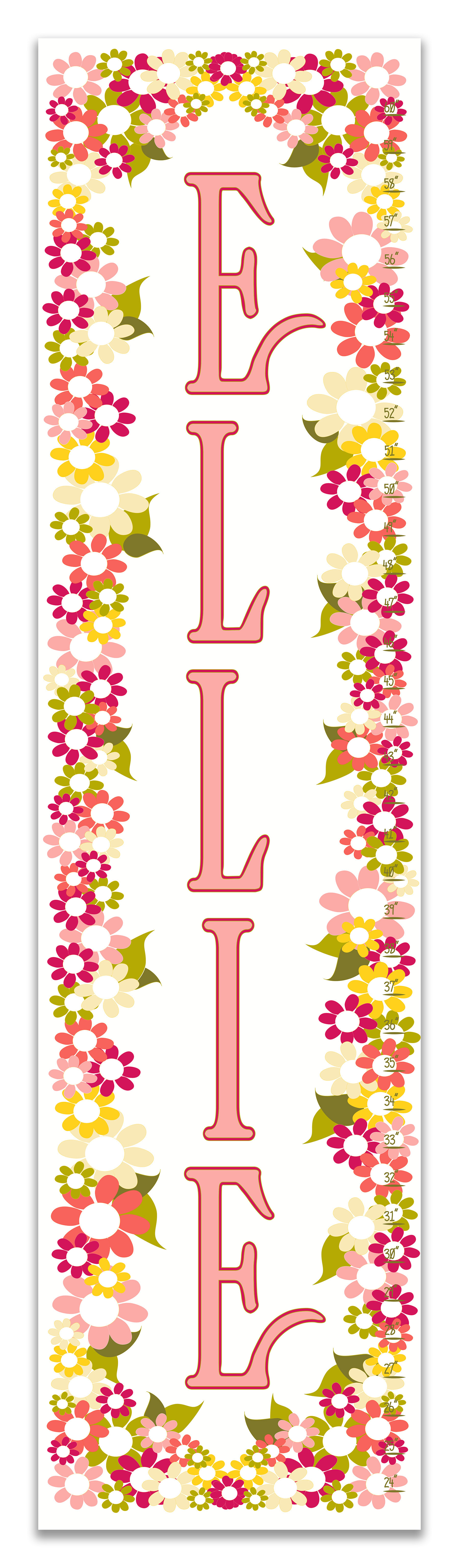 Harriet Bee Tomlinson Flower Explosion Personalized Growth Chart | Wayfair