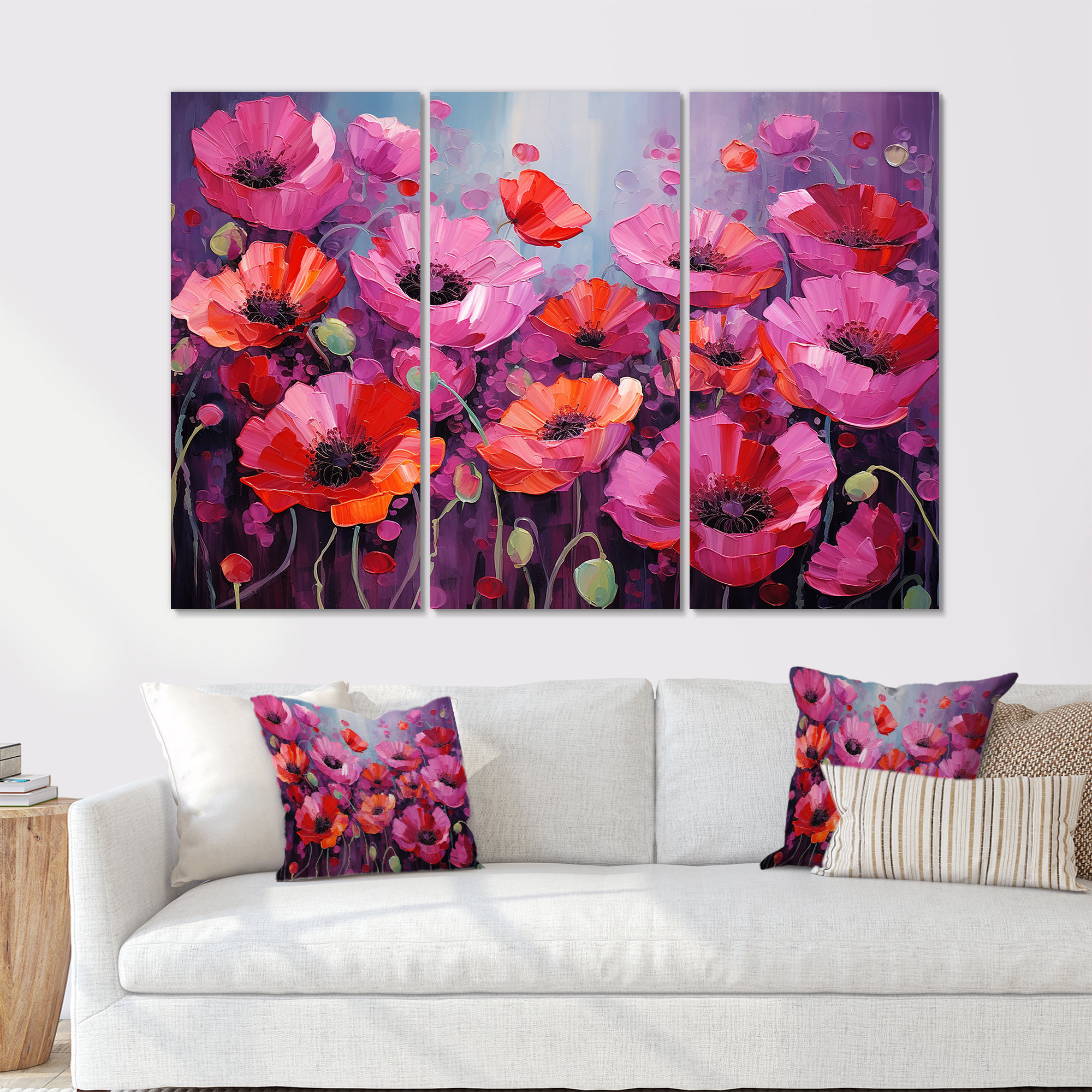 Lark Manor™ Magenta Poppy Fields Magic - Poppies Canvas Art Set | Wayfair