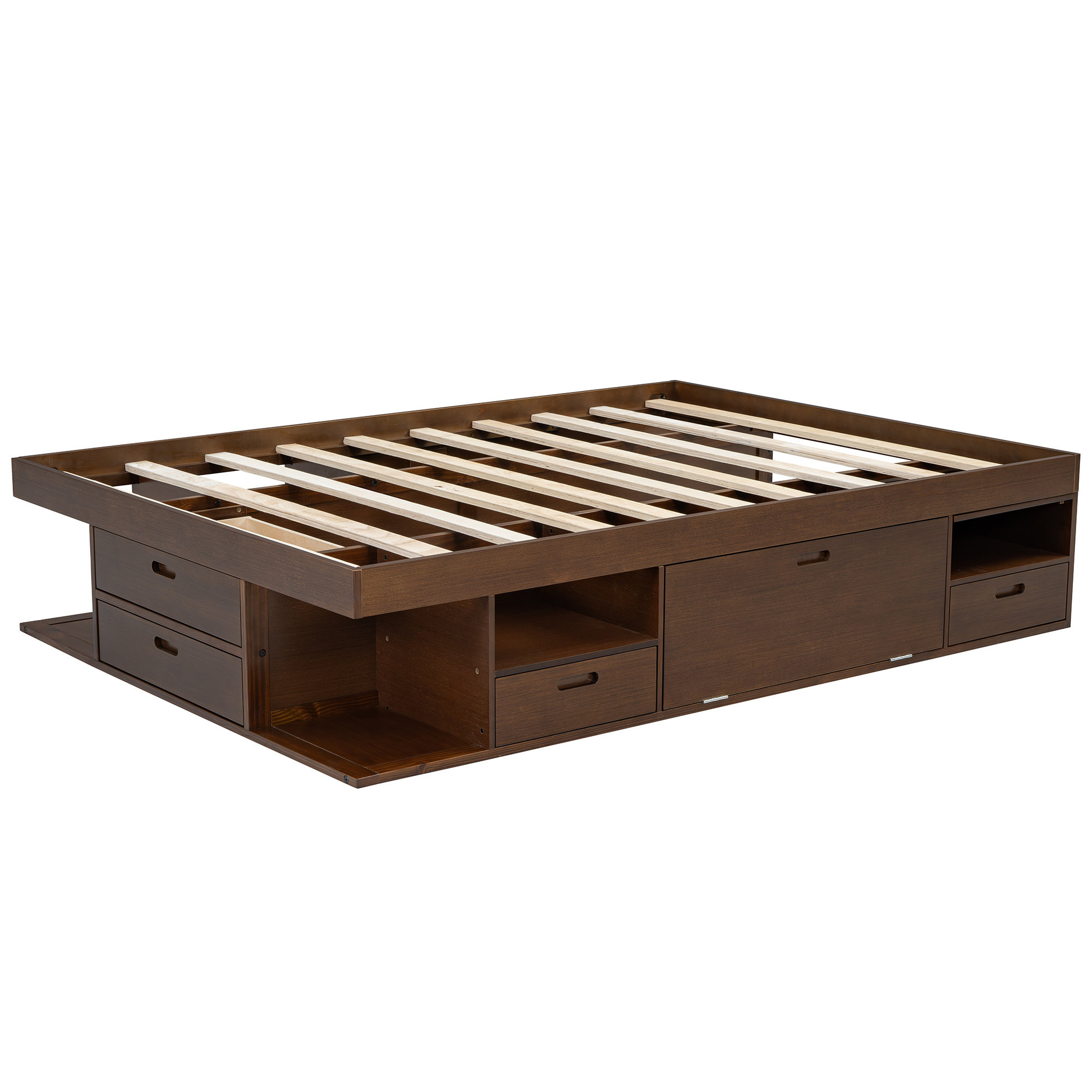 Red Barrel Studio® Bed Frame With Storage, Wood Captain's Platform ...