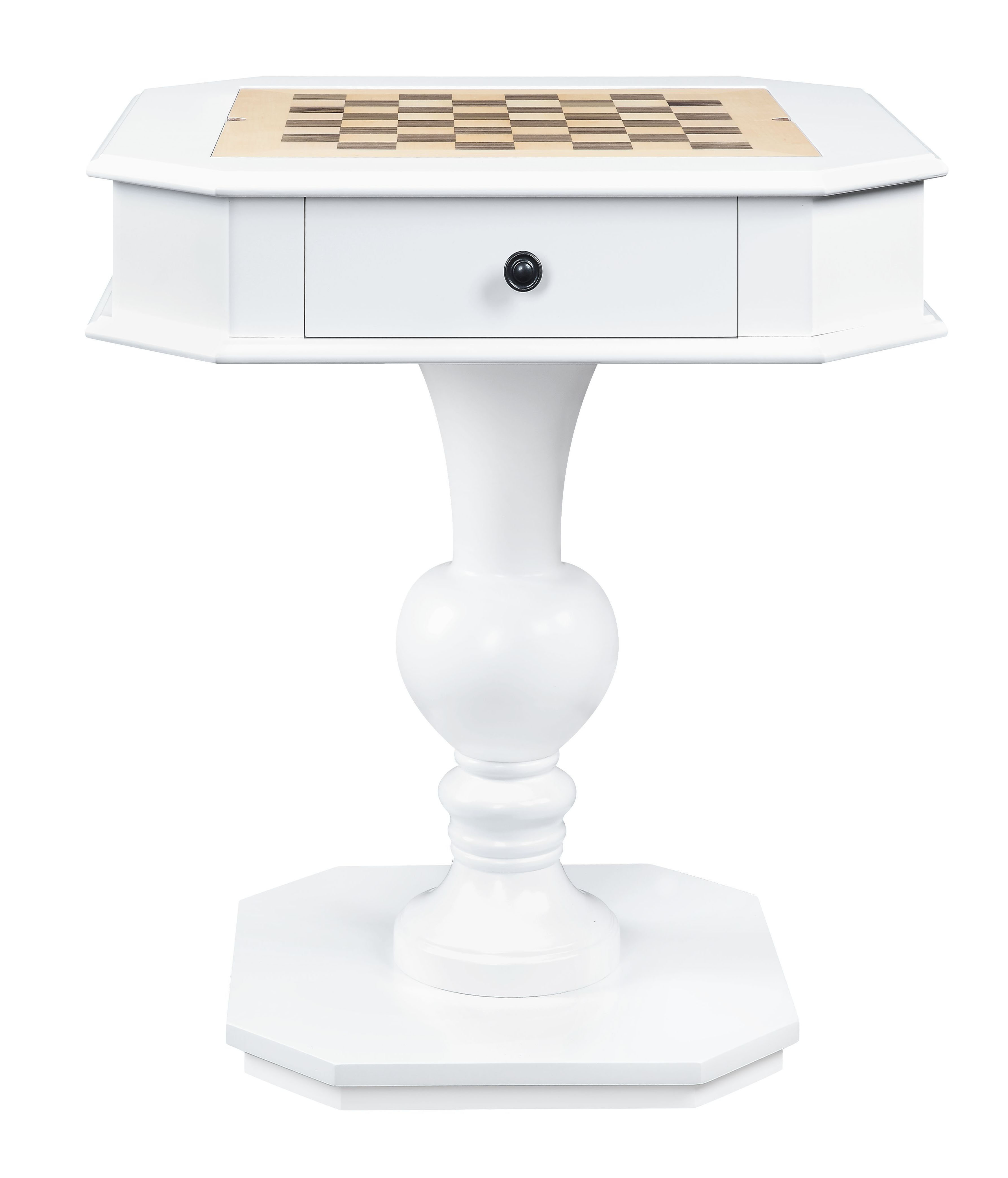 Plethoria Avarice White Game Table with Drawer | Wayfair