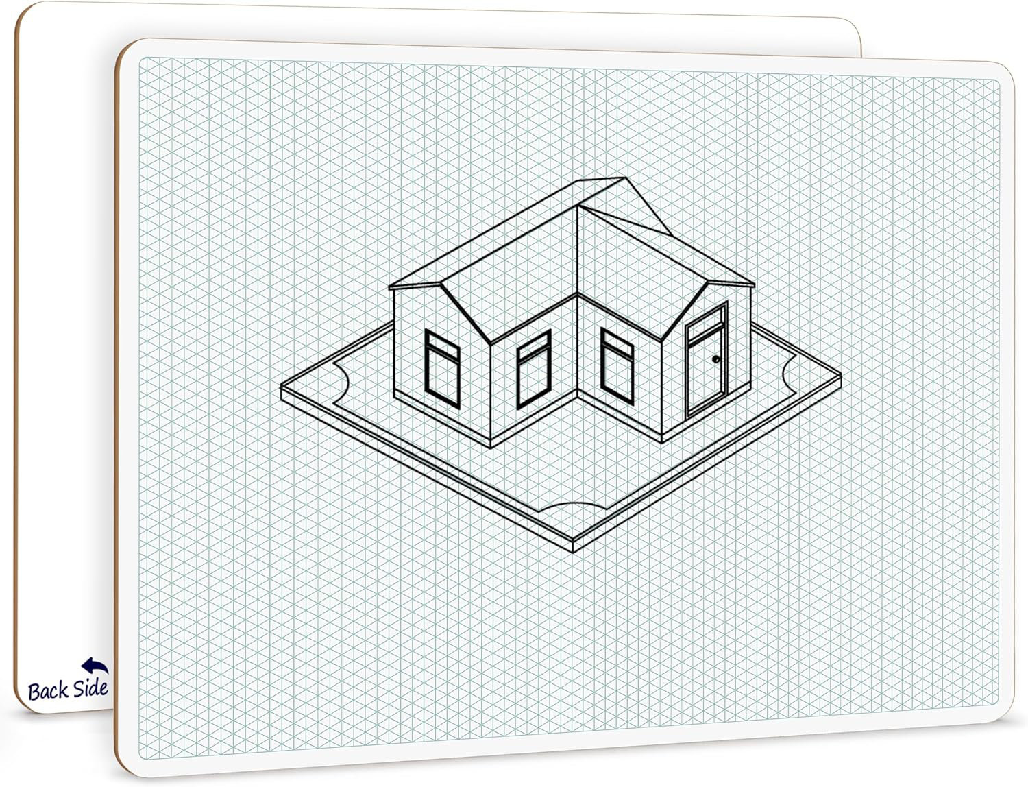 Scribbledo Isometric Grid 11"x14" Large Graph Dry Erase Board Double ...