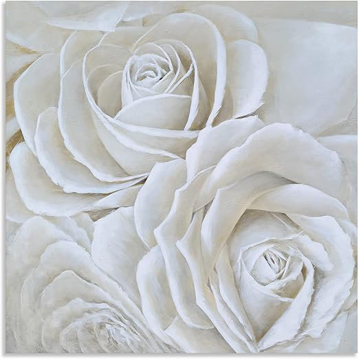 Lark Manor™ White Flower Canvas Wall Art With Textured - Square Artwork ...