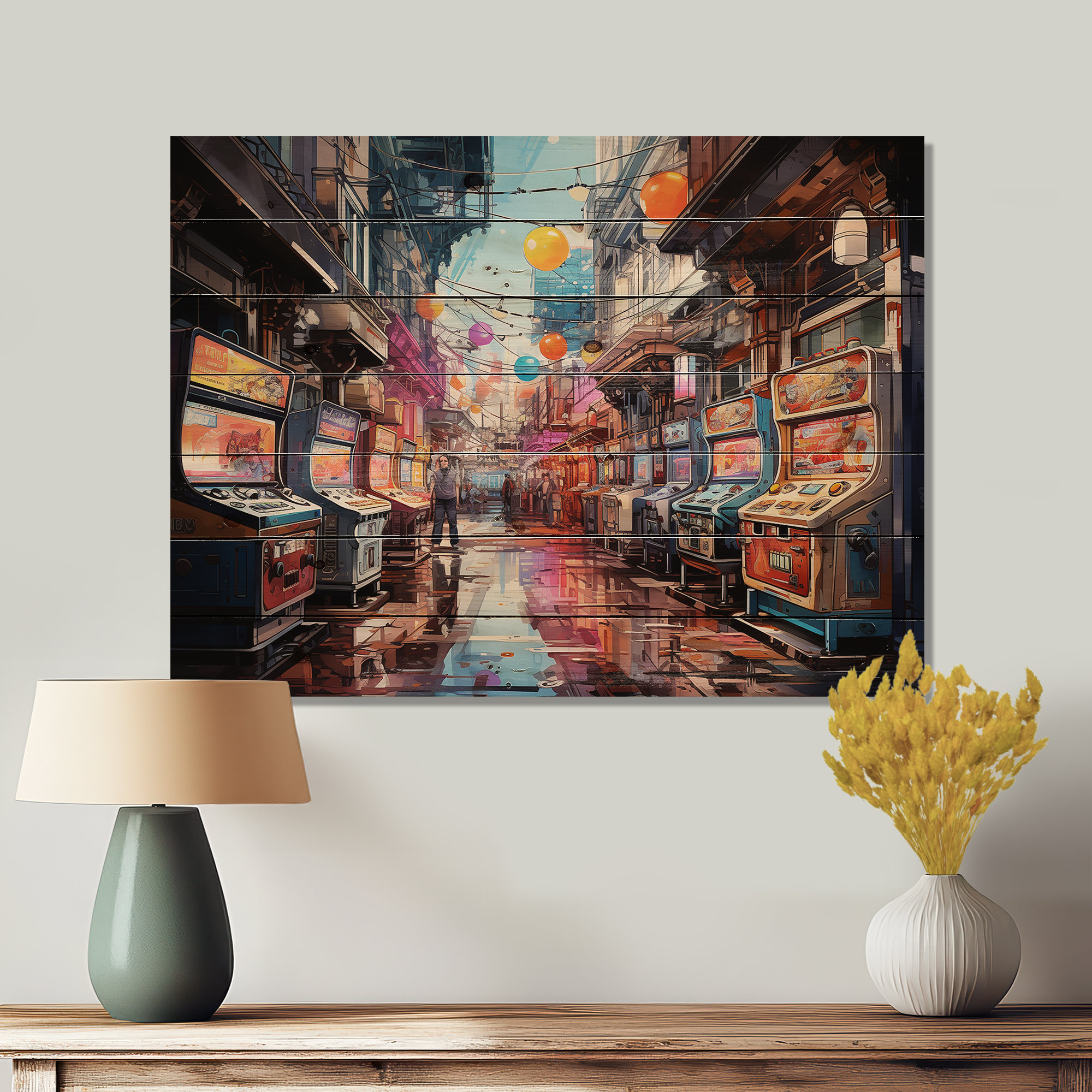 Design Art Colorful Video Game Arcade Dreams - Fashion Wood Decor On ...