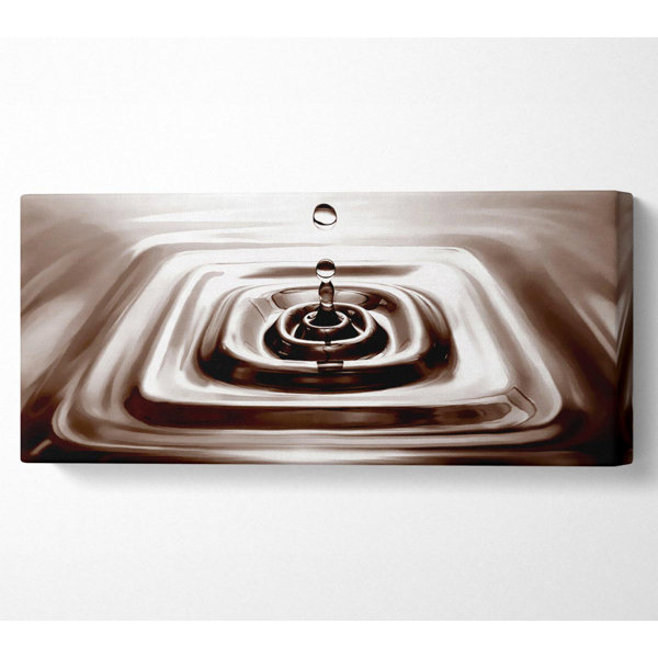Ebern Designs Square Water Droplet Brown - Wrapped Canvas Panoramic Art ...