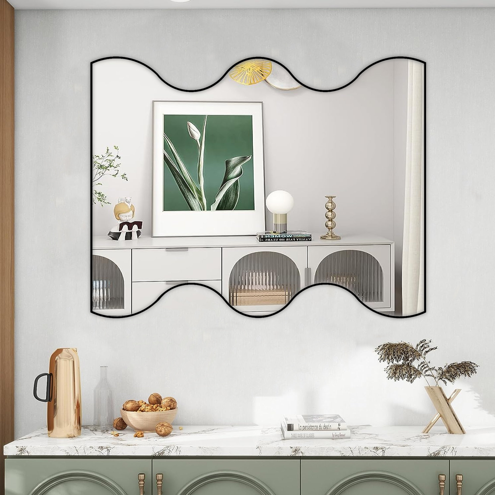 Mercer41 Tregan Metal Wavy Wall Mirror | Wayfair