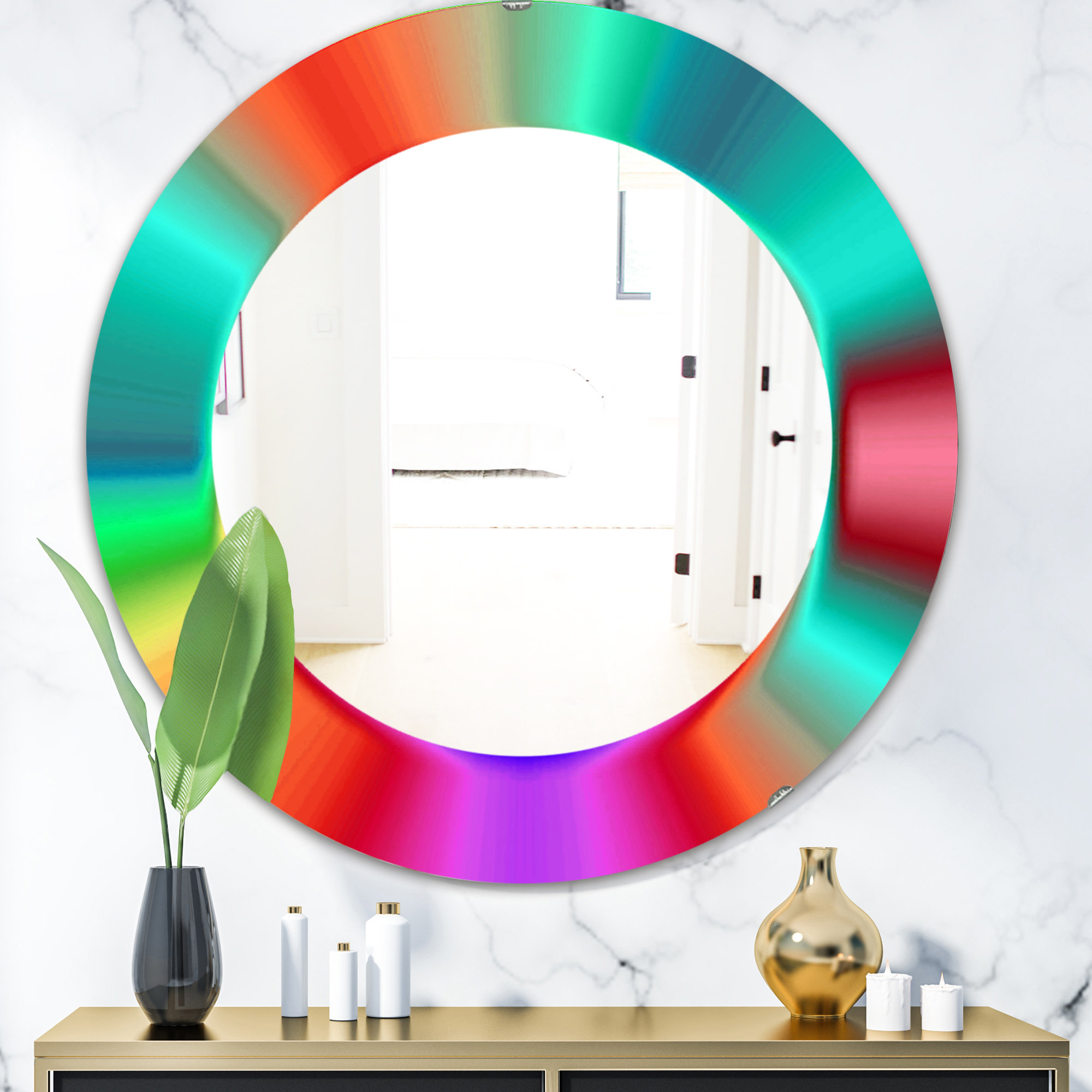 Bless international Rainbow Modern Bathroom/Vanity Mirror | Wayfair