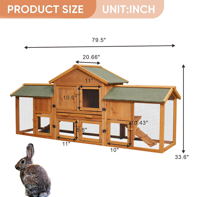 Tucker Murphy Pet™ Delja Extra Large Outdoor Wooden Elevated Rabbit ...