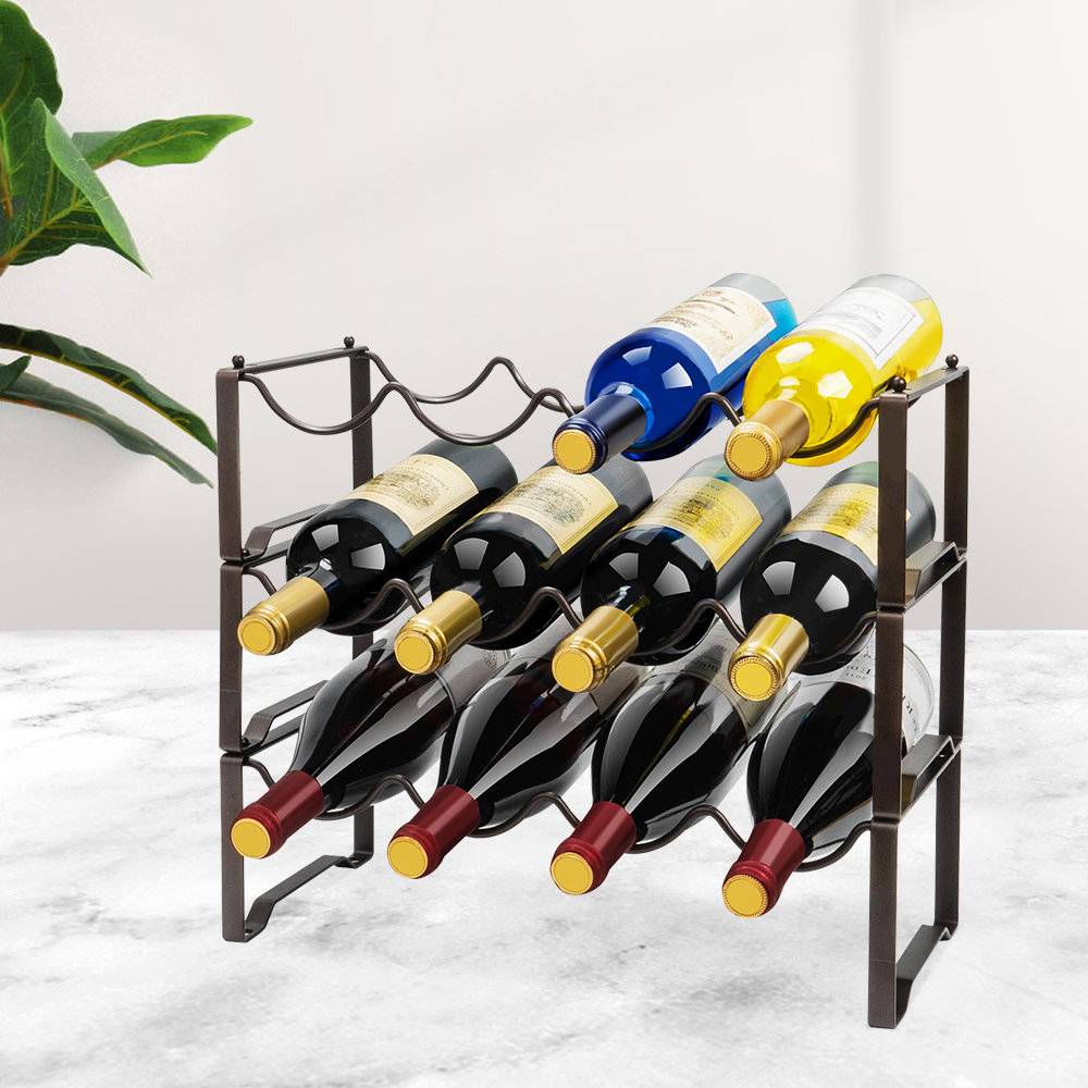 Prep & Savour 3 Tier Wine Rack Suitable For Desktop Or Wall-Mounted ...