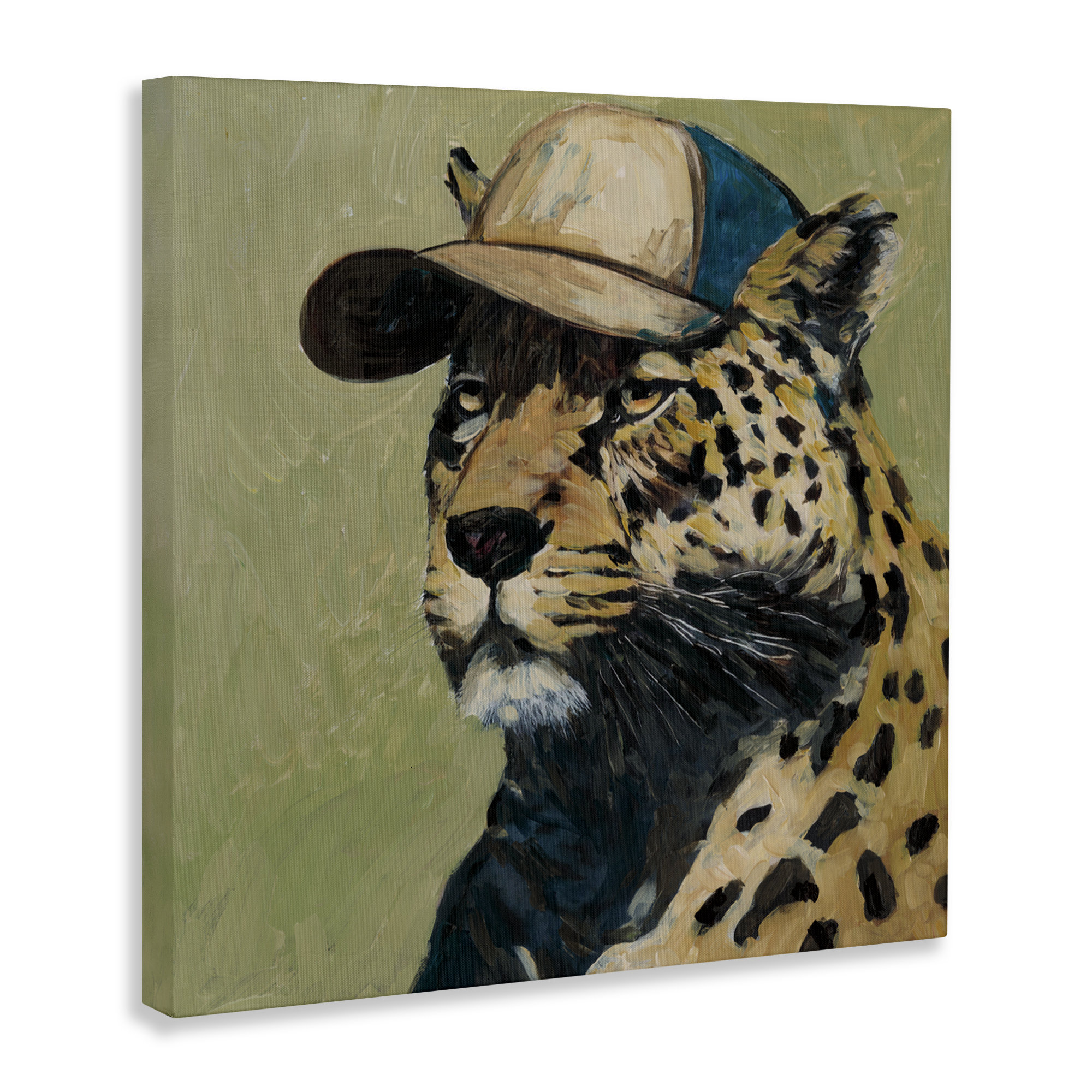 Winston Porter Leopard in Baseball Cap Canvas, design by Wani Pasion ...