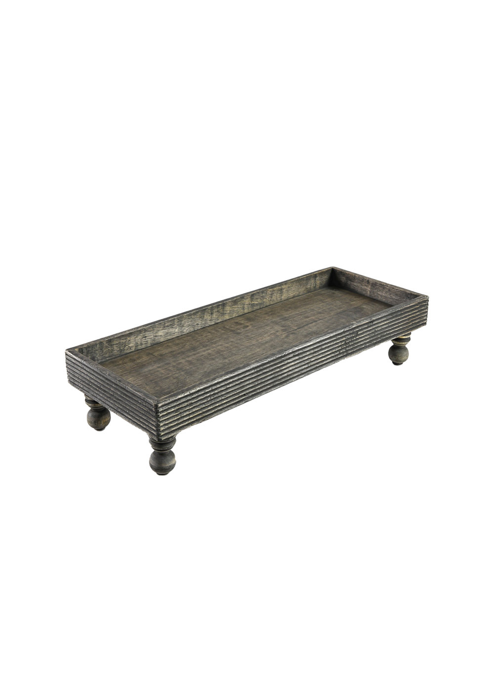 August Grove® Rustic Dark Wood Tray With Legs - 5" X 21" - Versatile ...