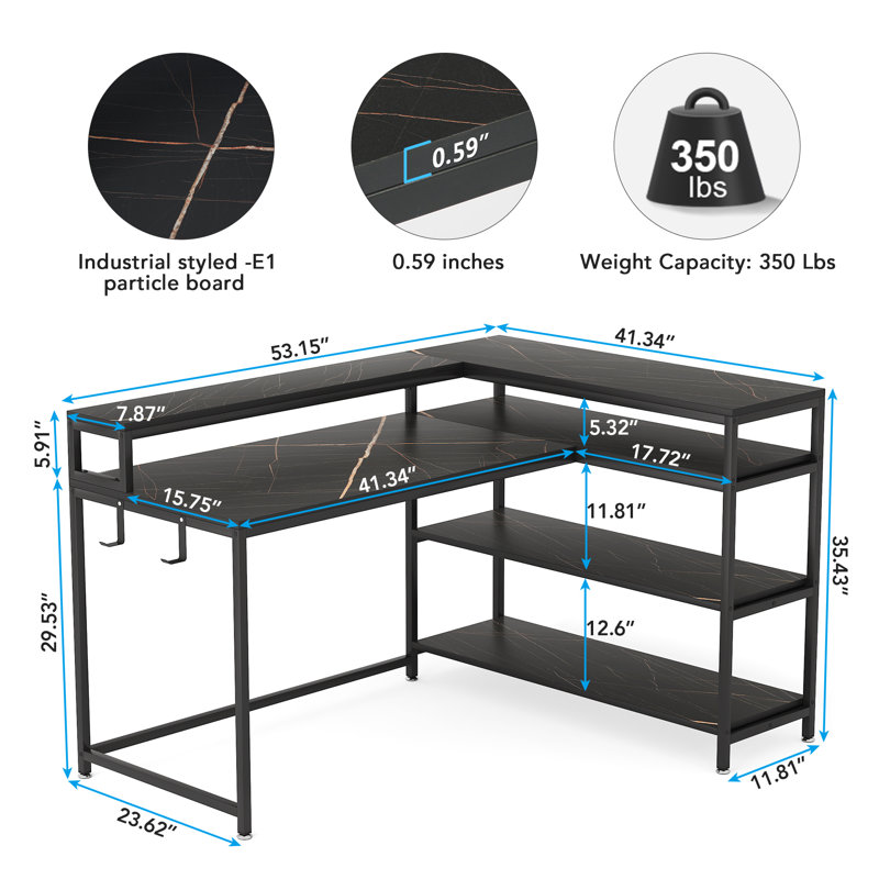 17 Stories L-Shaped Computer Desk & Reviews | Wayfair