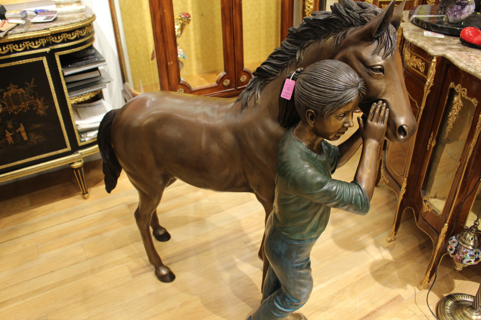 Nifao Statues Young Girl and Her Pony Bronze Statue, Elegant Sculpture ...