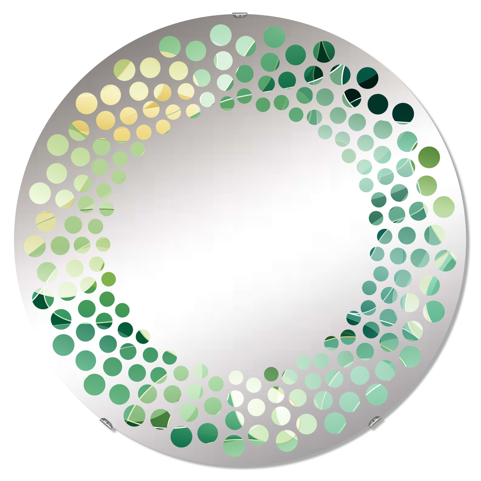 Design Art Green Natures Fusion - Polka Dot Wall Mirror Circle | Wayfair