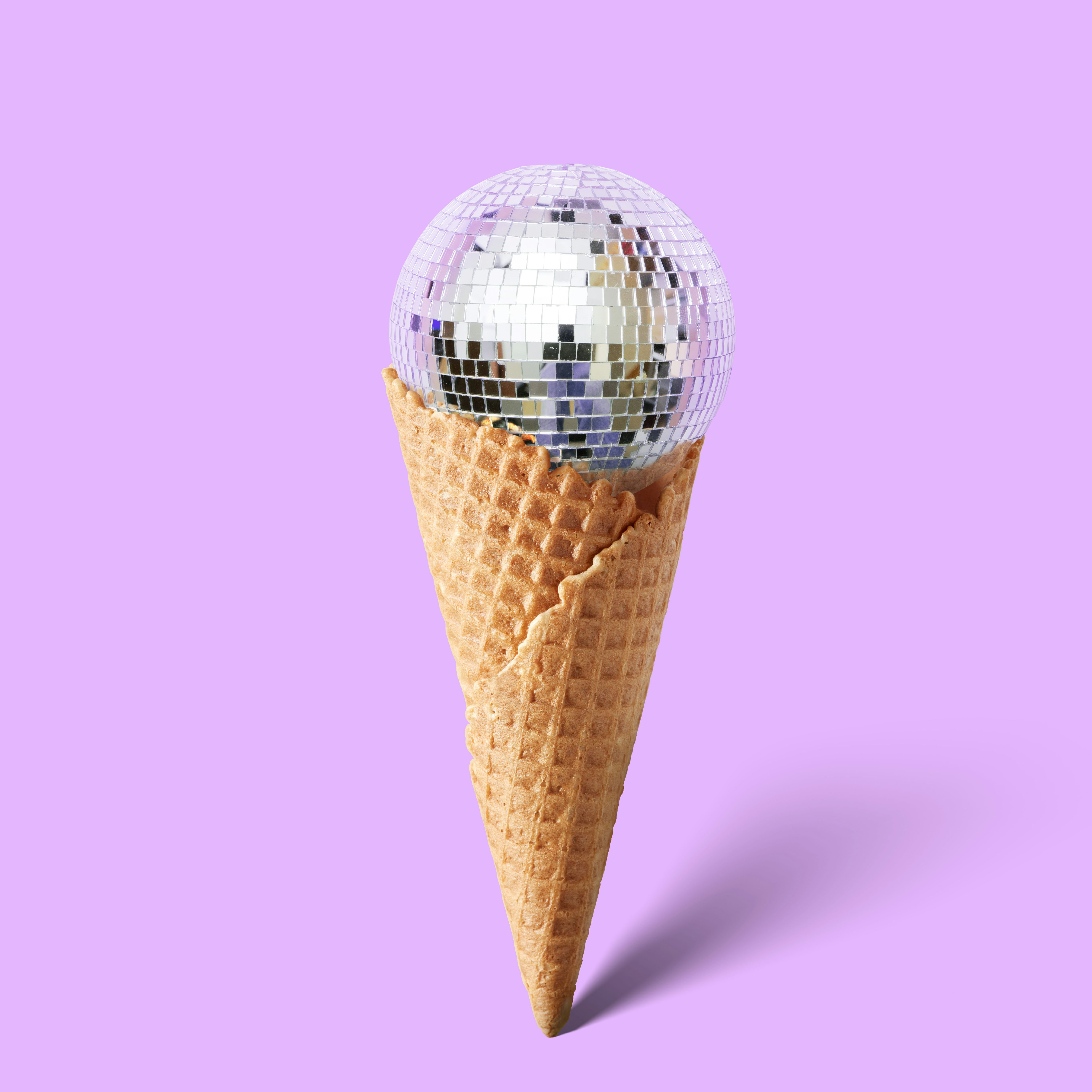 Ebern Designs Waffle Cone with Disco Ball by Artjazz - Wrapped Canvas ...