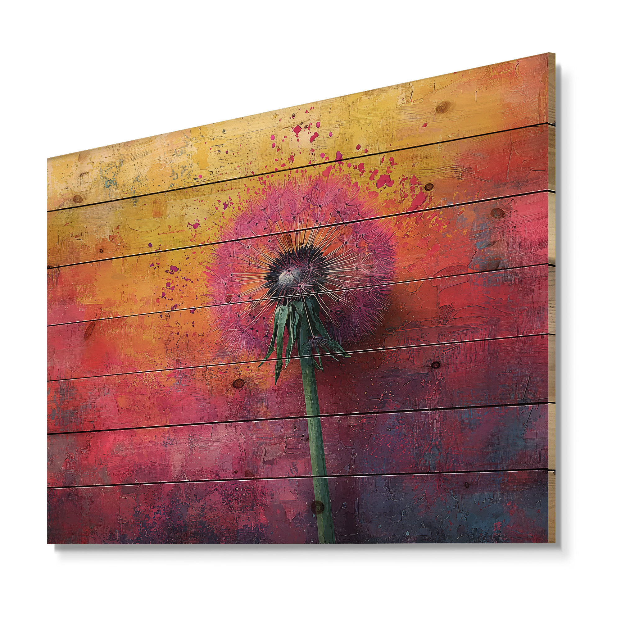 Ophelia & Co. Neon Dandelion Burst In Bright Neon Pop Art I - Dandelion ...
