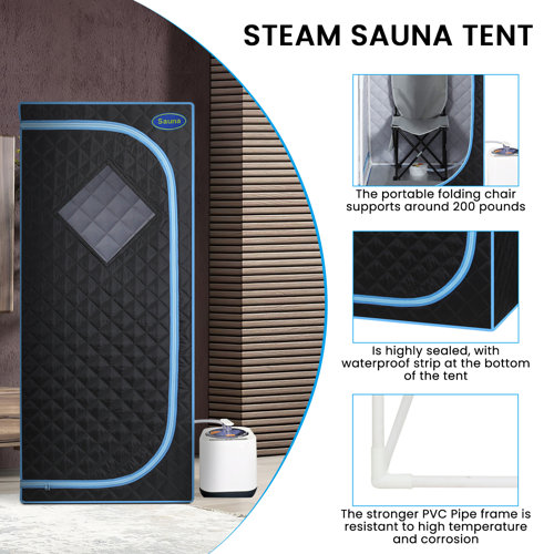 Healthomse 1 Single Person Indoor Traditional Steam Sauna with Remote ...