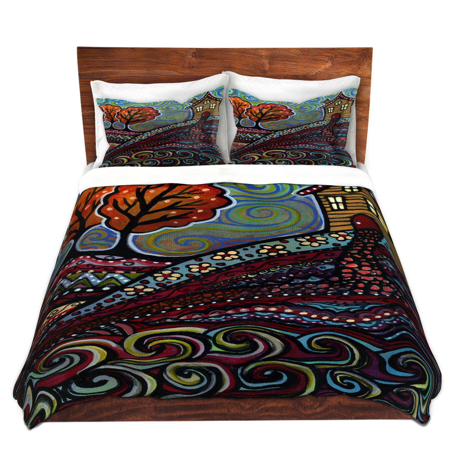DiaNoche Designs Ram Marie Cheung Happy House Duvet Cover Set | Wayfair