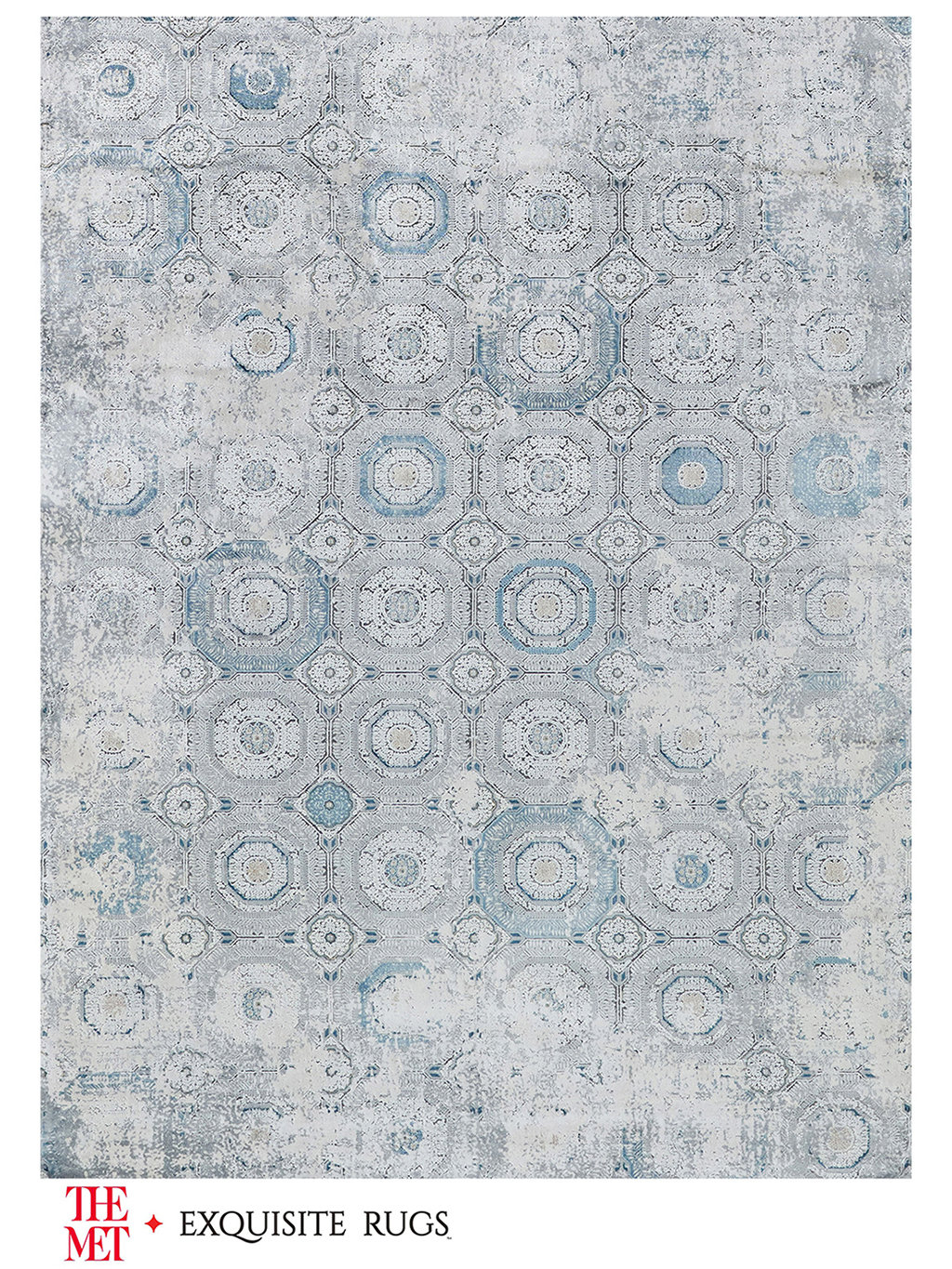 EXQUISITE RUGS The Met x Exquisite Rugs Legacy Ivory/Blue Area Rug ...