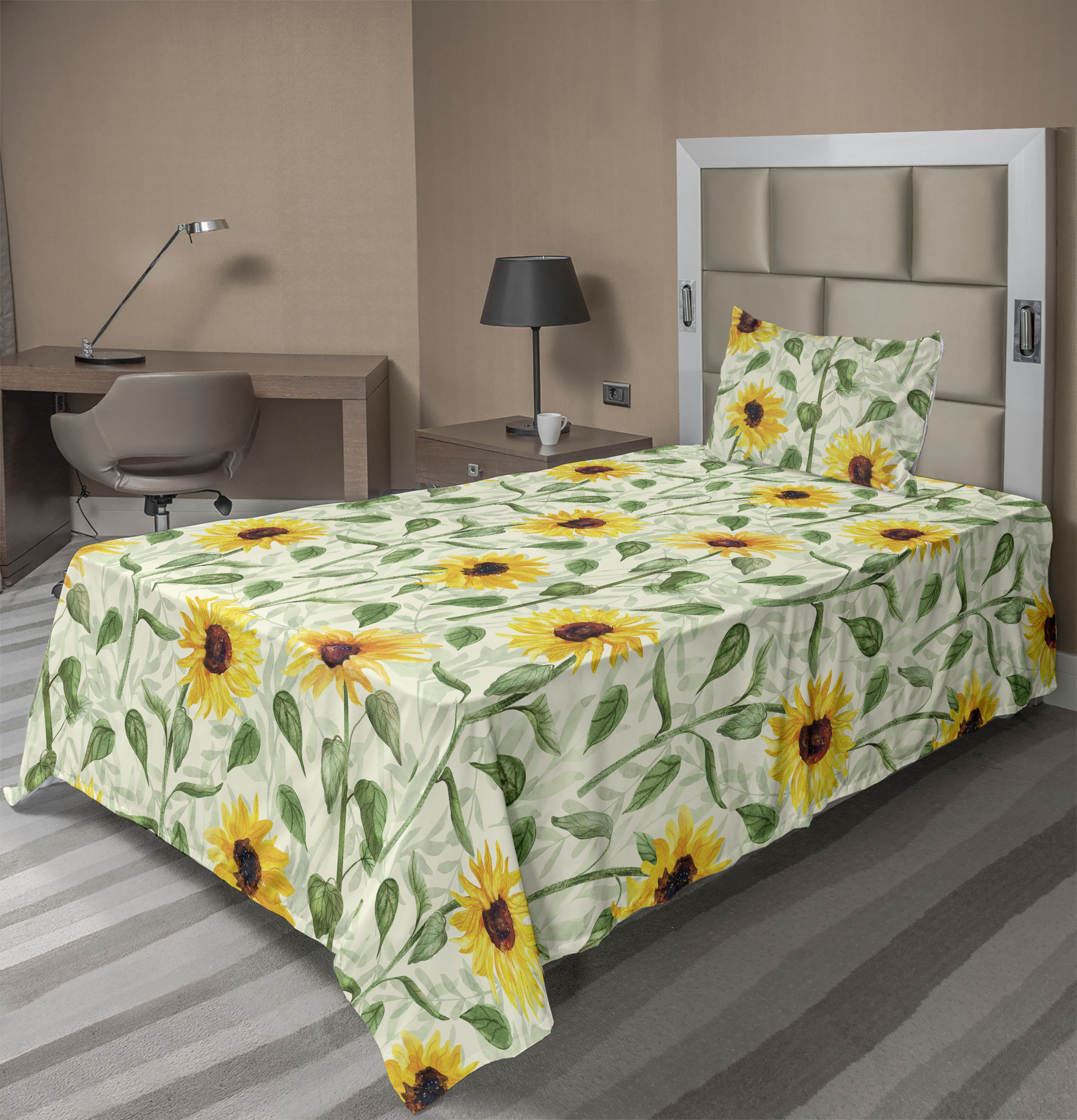 Ambesonne Sunflower Sheet Set Summer Flowers Country Earth Yellow and ...