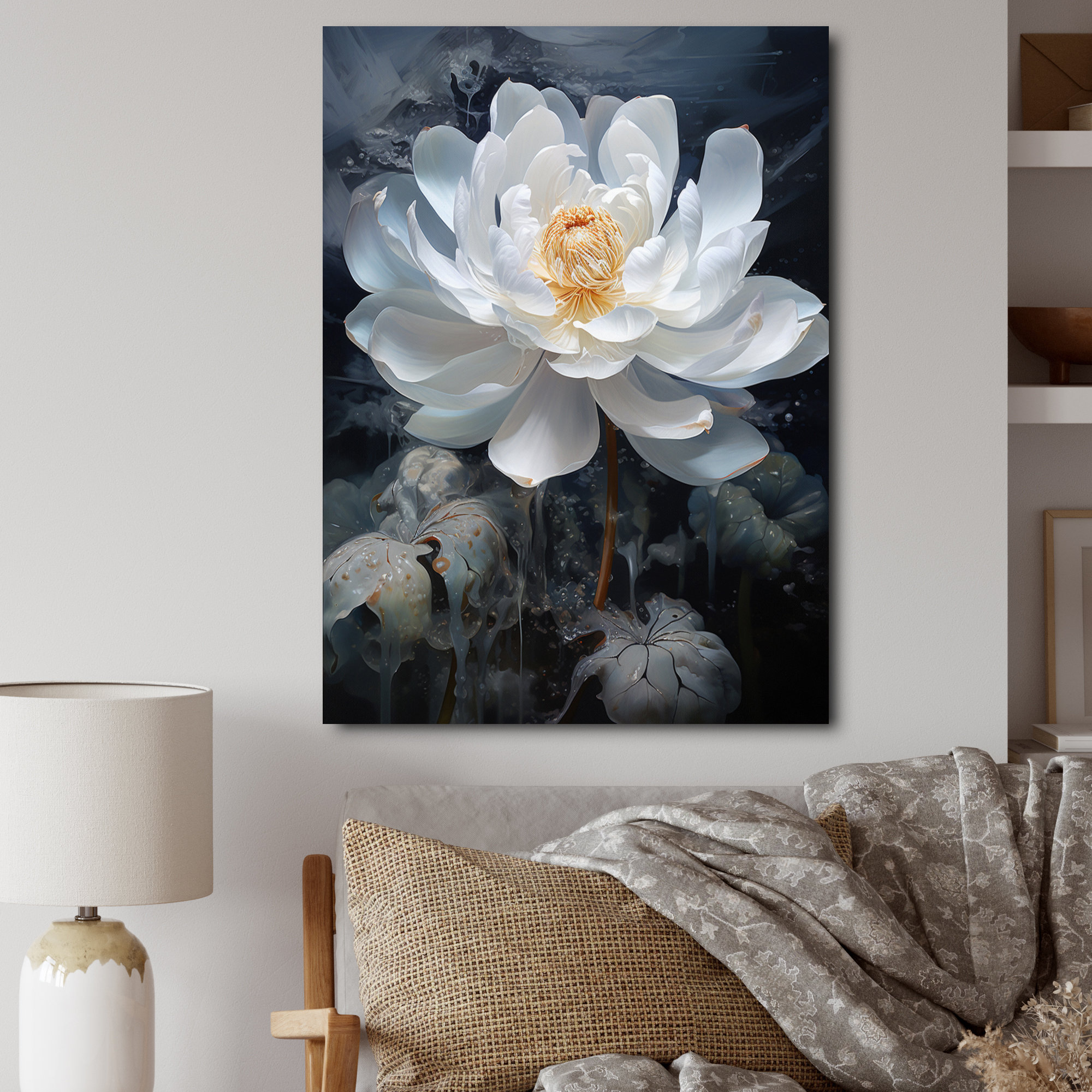 Red Barrel Studio® Wareef White Flower Delicate intricacy I - Print ...