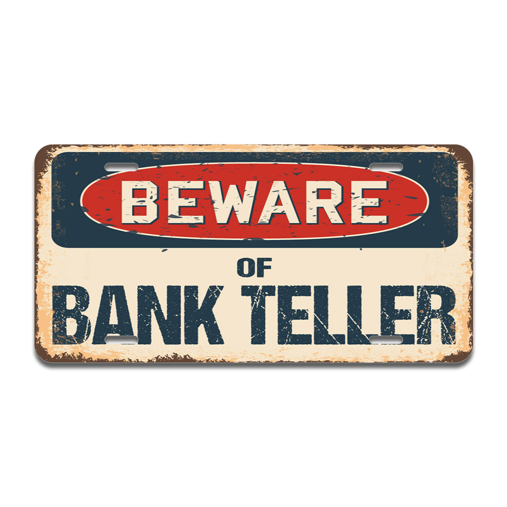 SignMission Retired Bank Teller Aluminum Plate Frame | Wayfair