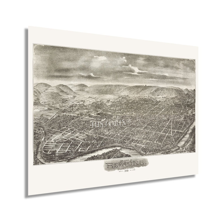 HISTORIC PRINTS 1898 Reading Pennsylvania Map On Paper Print | Wayfair