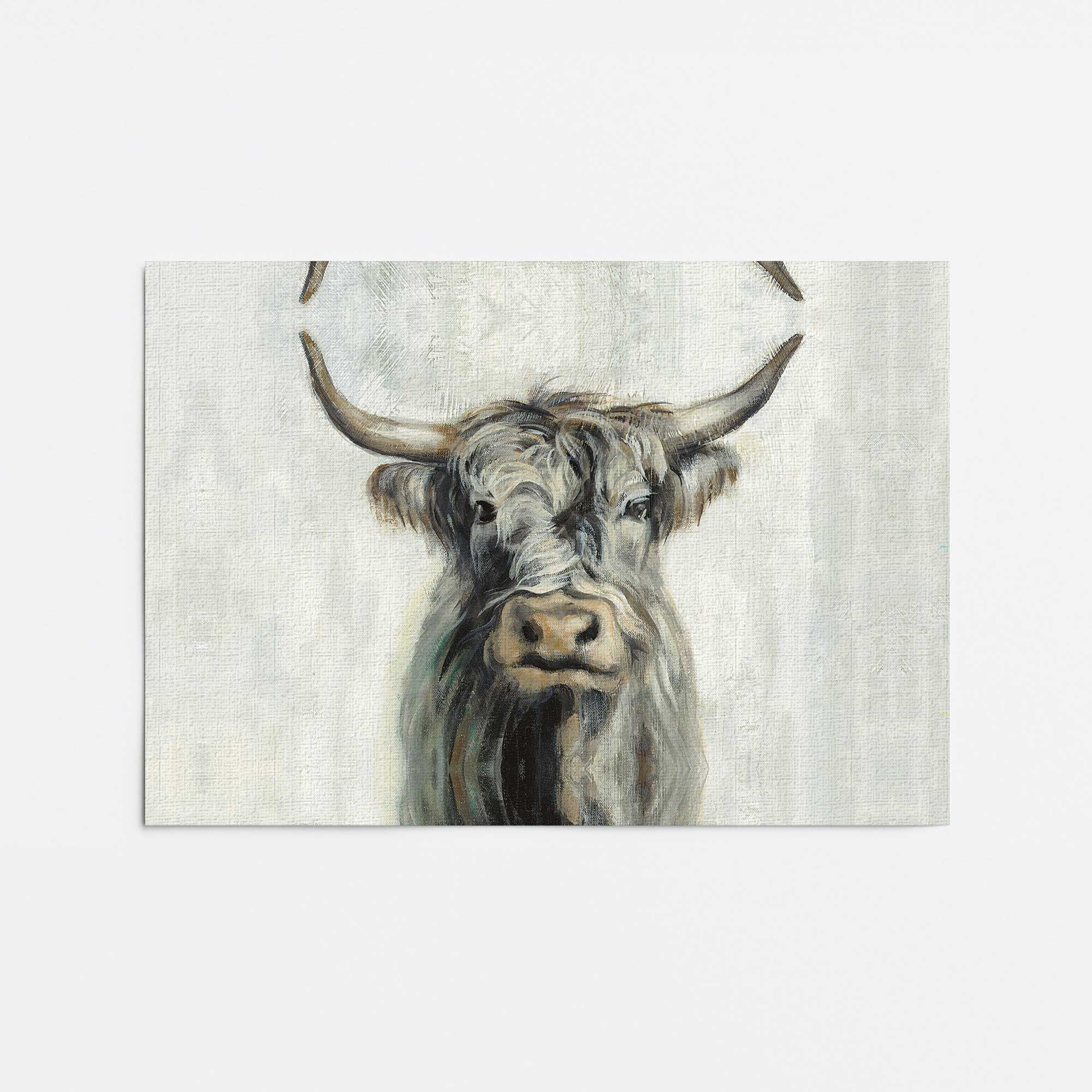 Union Rustic Serene Longhorn Portrait Canvas Print | Wayfair