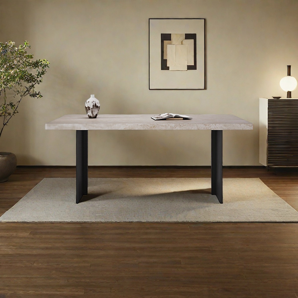 MRzenghong Retro Long Rock Board Dining Table | Wayfair