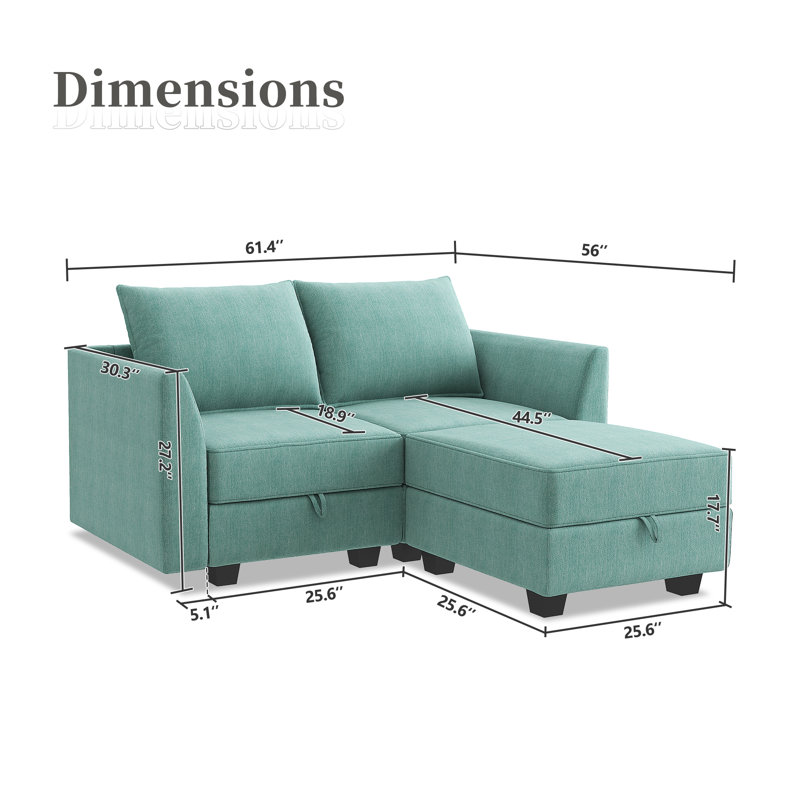 Latitude Run® Honbay Modular 2-seater Sectional Sofa With Storage L ...