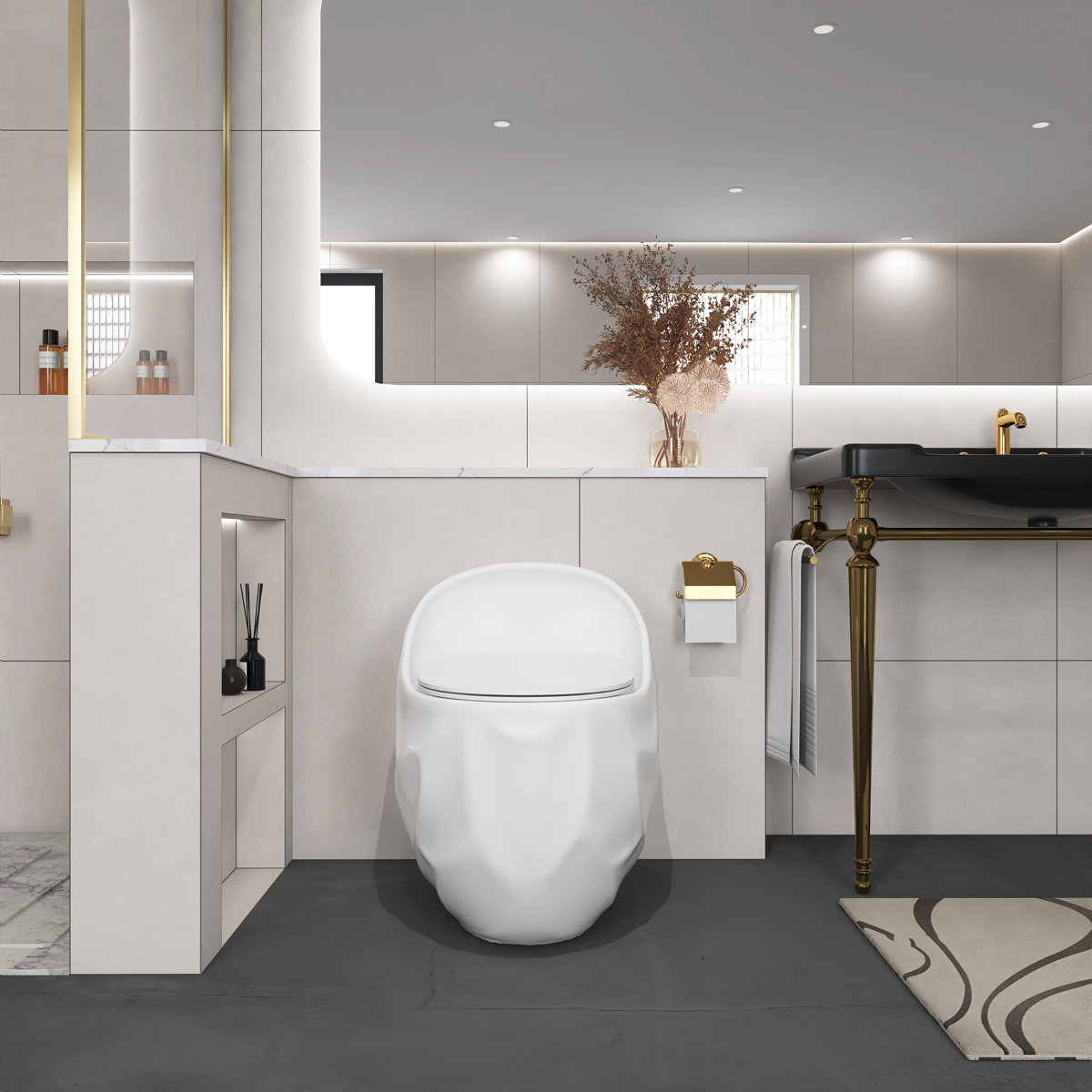 Inster 1.28 Gpt One-Piece Top Single Flush Elongated Toilet - Wayfair ...