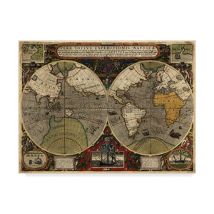 Trademark Art Map Of The World 1595 On Canvas by Lavoie Print | Wayfair