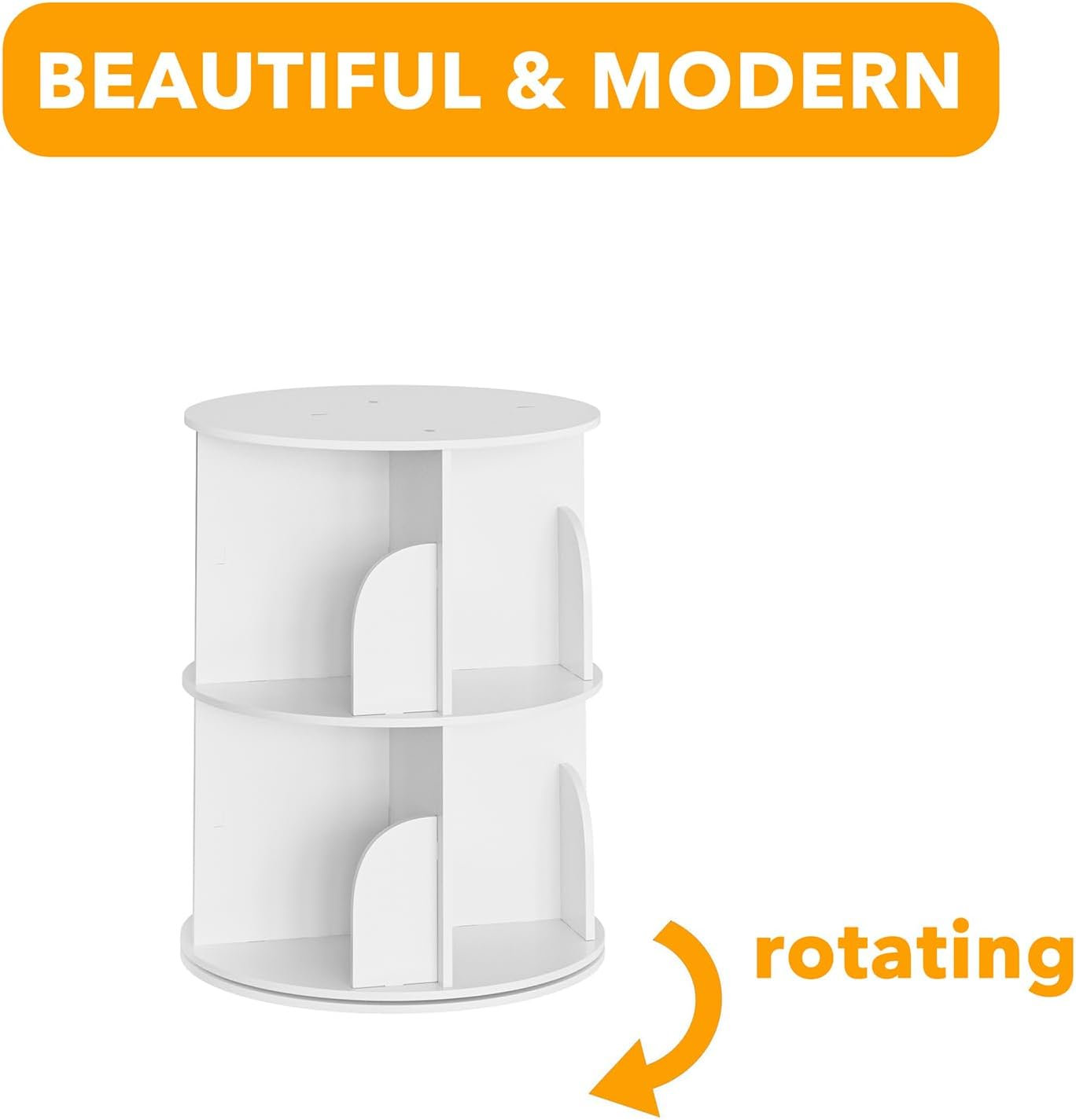 SpaceAid Rotating Bookshelf Tower, 360° Spinning Bookcase Lazy Susan ...