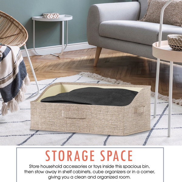 Ebern Designs 3 Pack Collapsible Trapezoid Storage Bins Box - Set of 3 ...