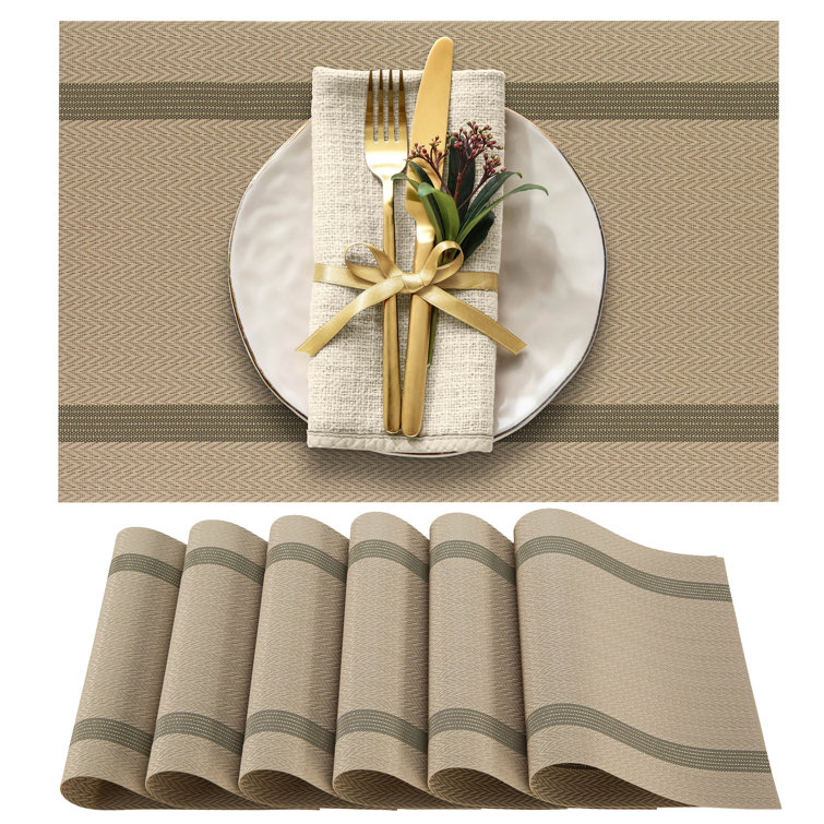 Ebern Designs Iycess Striped Rectangle Placemat | Wayfair