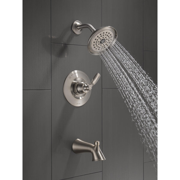 Delta Woodhurst Diverter Tub and Shower Faucet with Trim and Monitor ...
