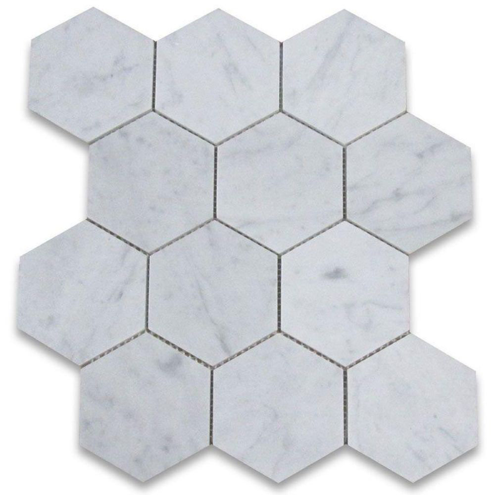 Tile & Mosaic Depot 5" x 5" Marble Honeycomb Mosaic Wall & Floor Tile ...