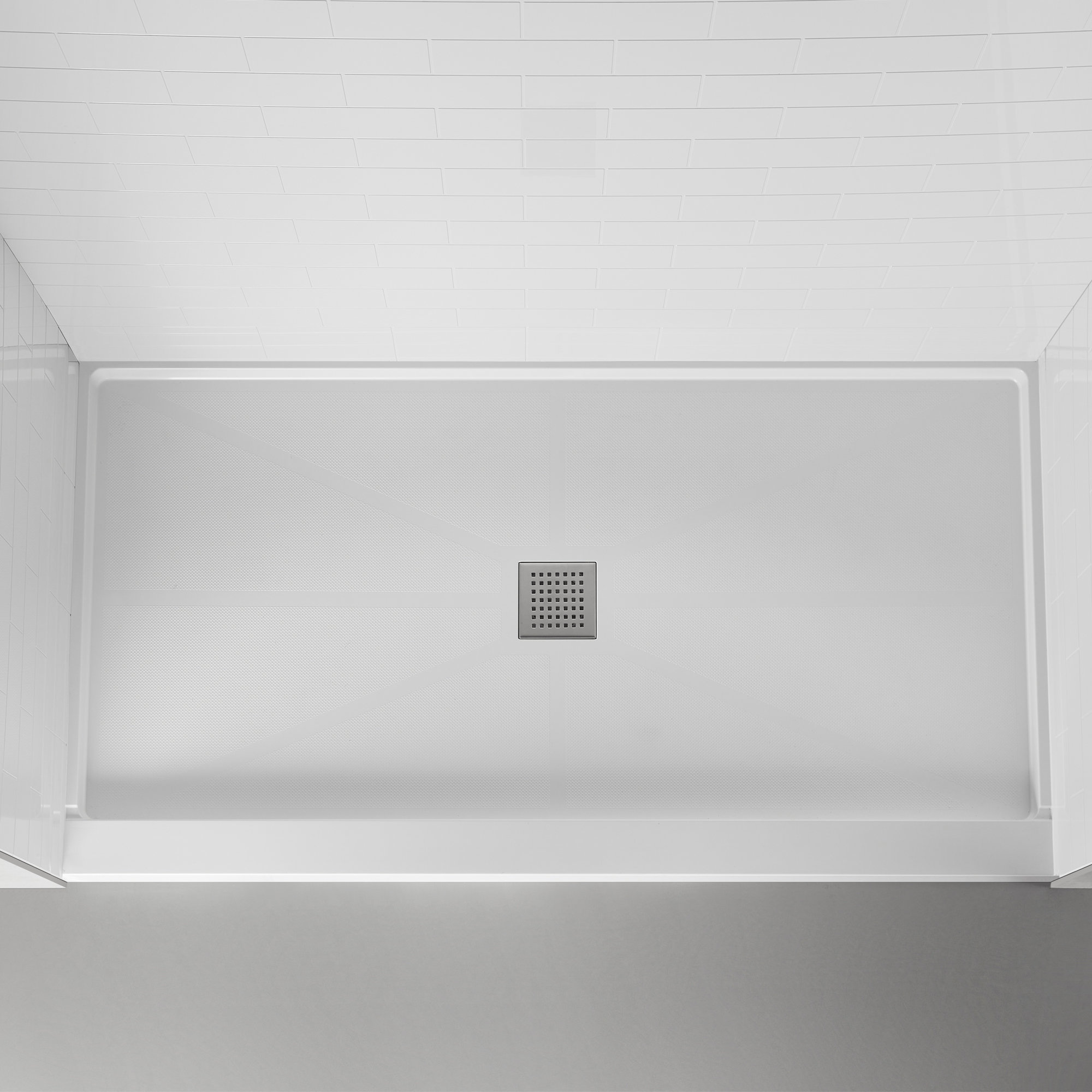 HOME ART 60" X 34" Large One-piece Smc Shower Base With Integrated ...